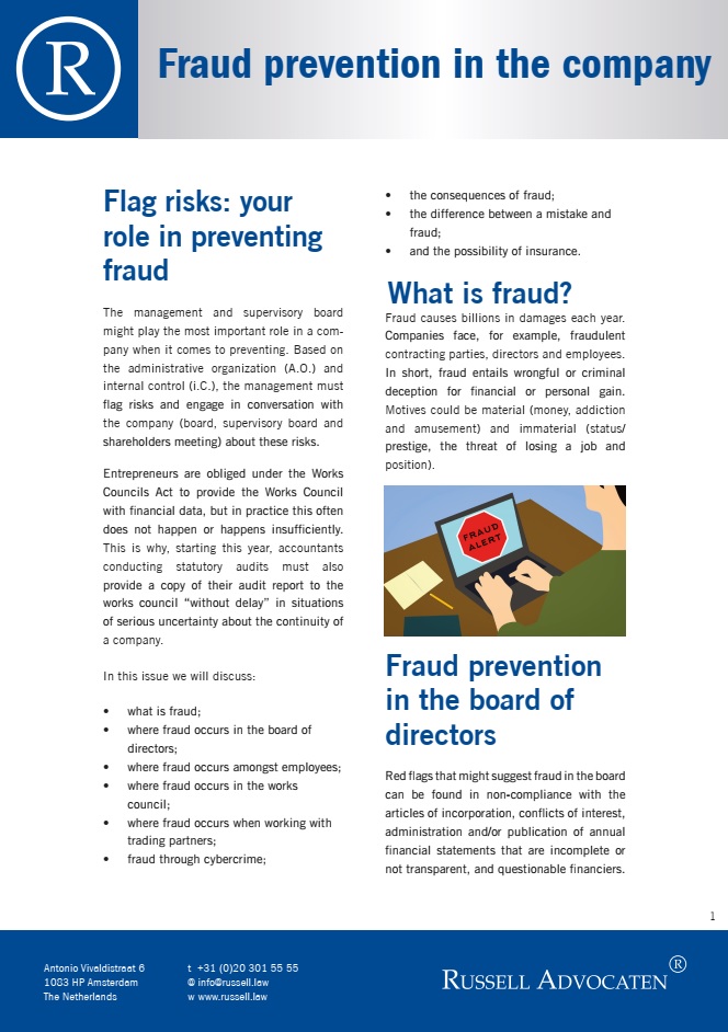 Fraud prevention in the company - Russell Advocaten Amsterdam